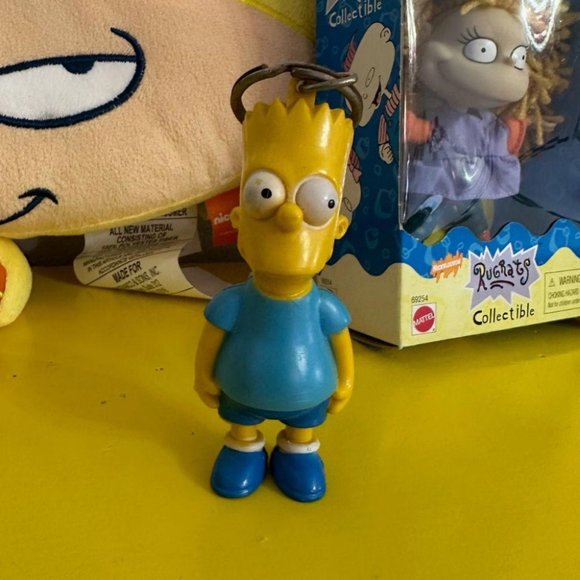 Simpsons | Toys | Vintage 99 Bart Simpson Figurine Keychain | Poshmark